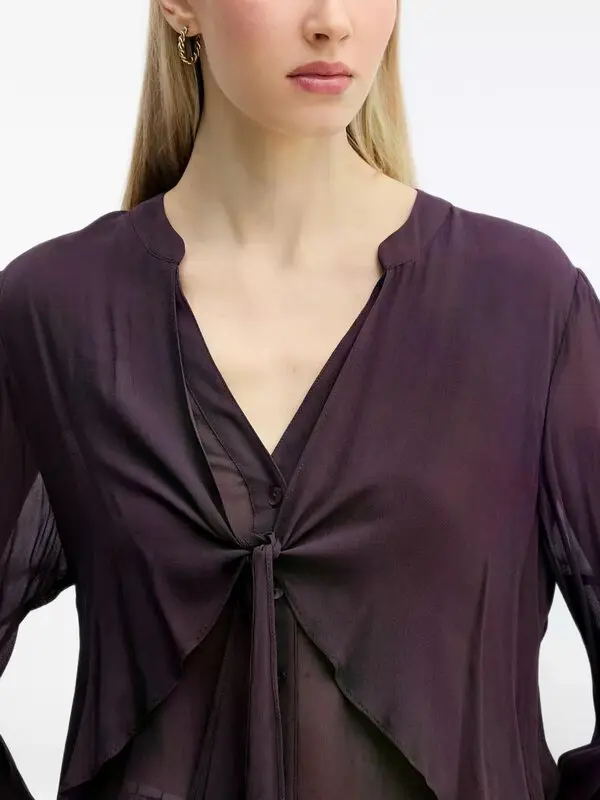 HOSS INTROPIA Layered Tie-front Shirt