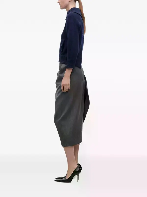 Victoria Beckham Asymmetric Draped Midi Skirt