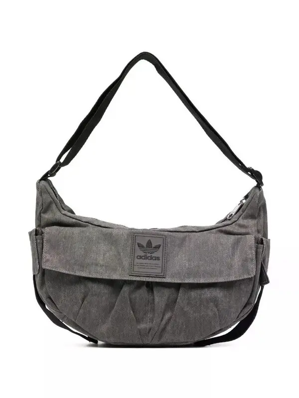 Adidas Moon Pleated Logo-patch Shoulder Bag - Grey