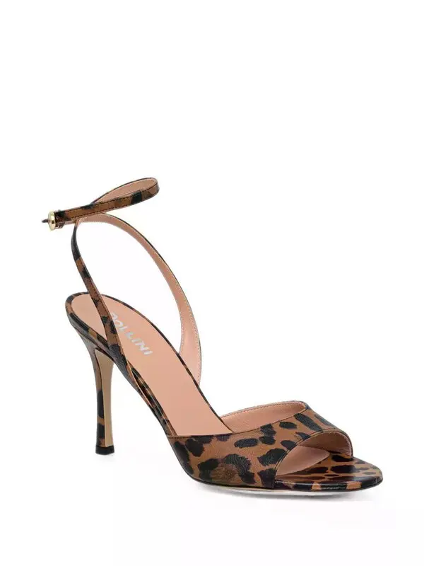 POLLINI Aria Leopard-print Ankle-strap Pumps - Brown