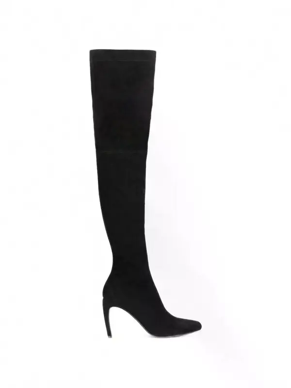 Victoria Beckham Harlow Stretch Suede Boots - Black