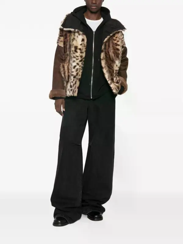 VIRGINIA BIZZI Leopard-print Reversible Jacket