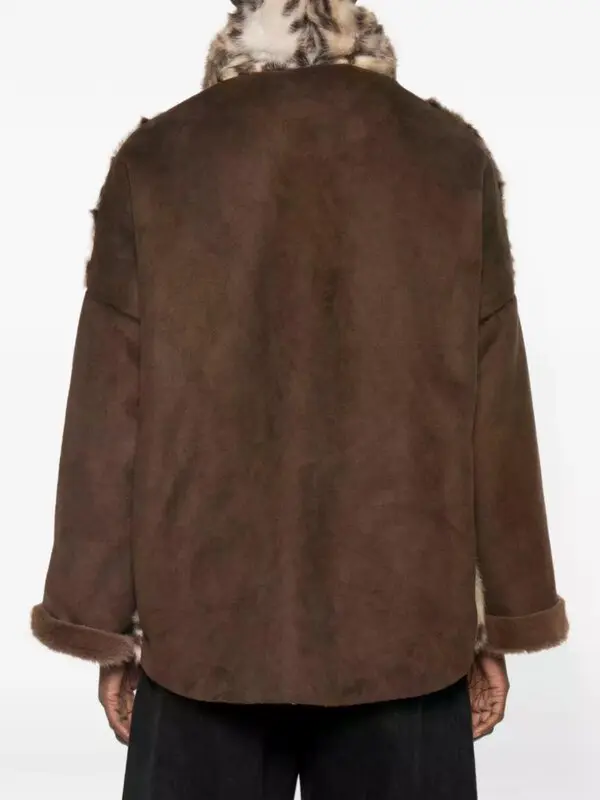 VIRGINIA BIZZI Leopard-print Reversible Jacket