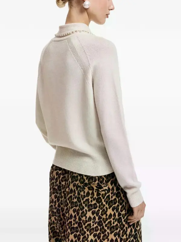 Essentiel Antwerp Pearl-embellished Self-tie Sweater - Neutrals