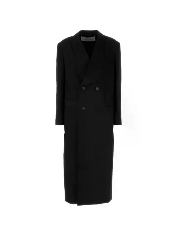 AMI Paris Shawl-lapel Double-breasted Coat - Black