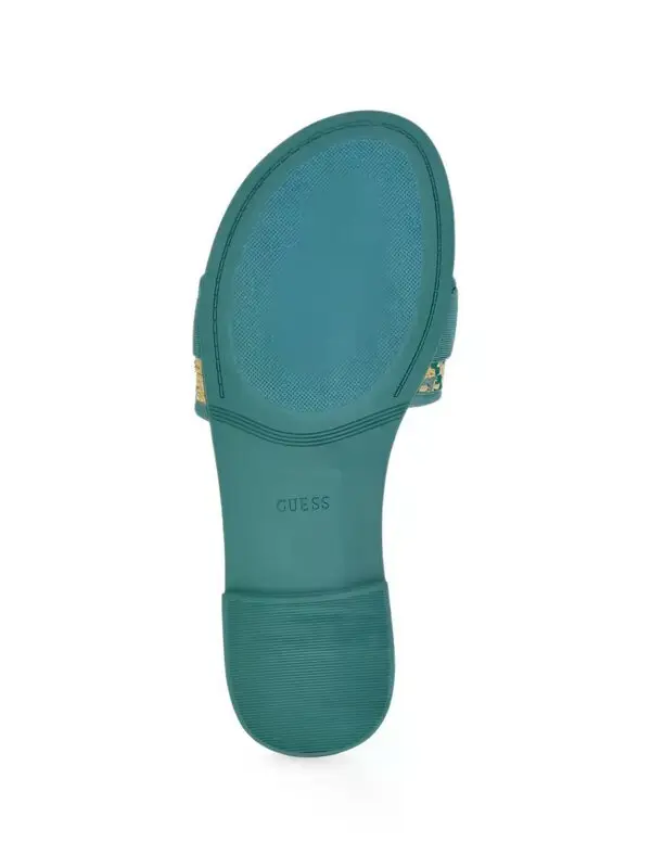 Guess Elyze Logo-plaque Woven-strap Flat Sandals