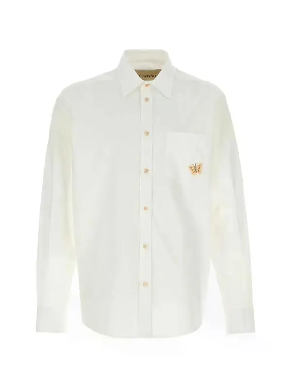 Valentino Garavani Butterfly-embroidered Poplin Shirt - White