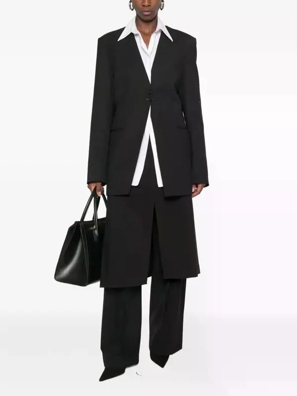OTTOD'AME Pleated Tie-waist Midi Skirt - Black