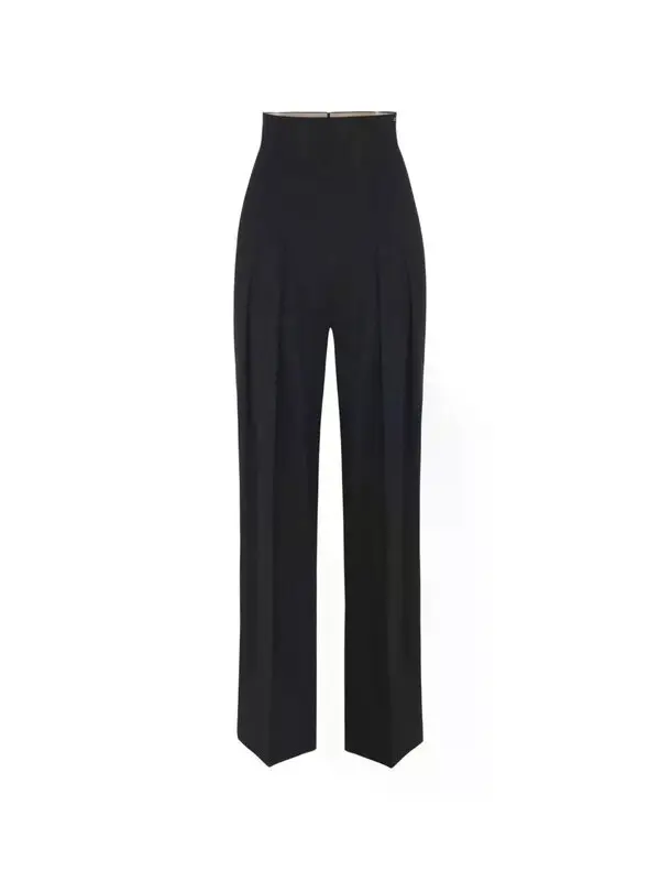 Elisabetta Franchi Flowing Gabardine Trousers - Black
