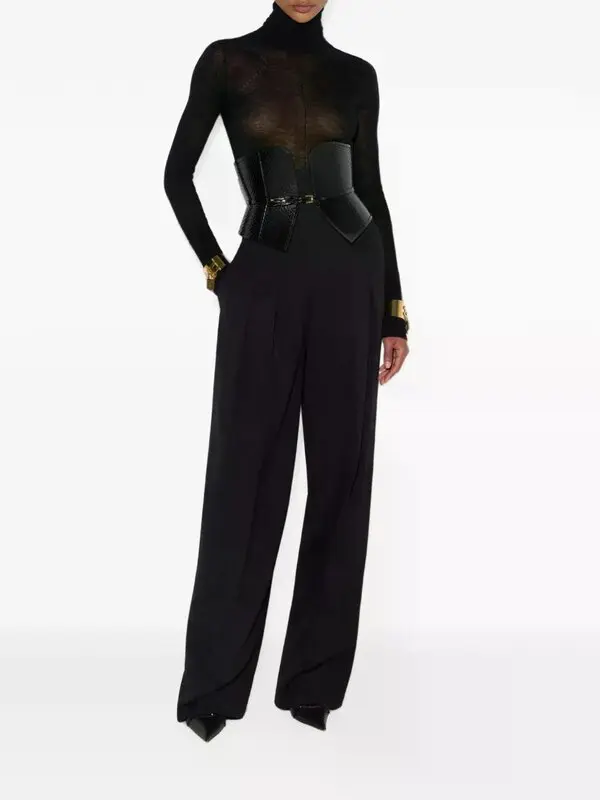 Elisabetta Franchi Flowing Gabardine Trousers