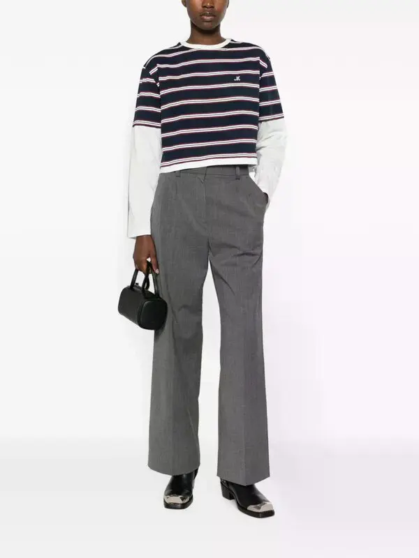 Maje Striped Cropped T-shirt