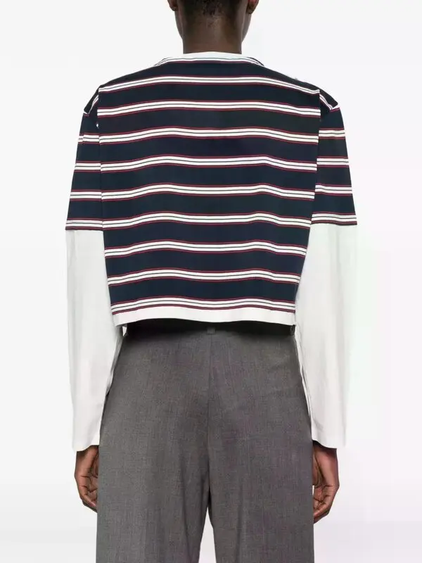 Maje Striped Cropped T-shirt