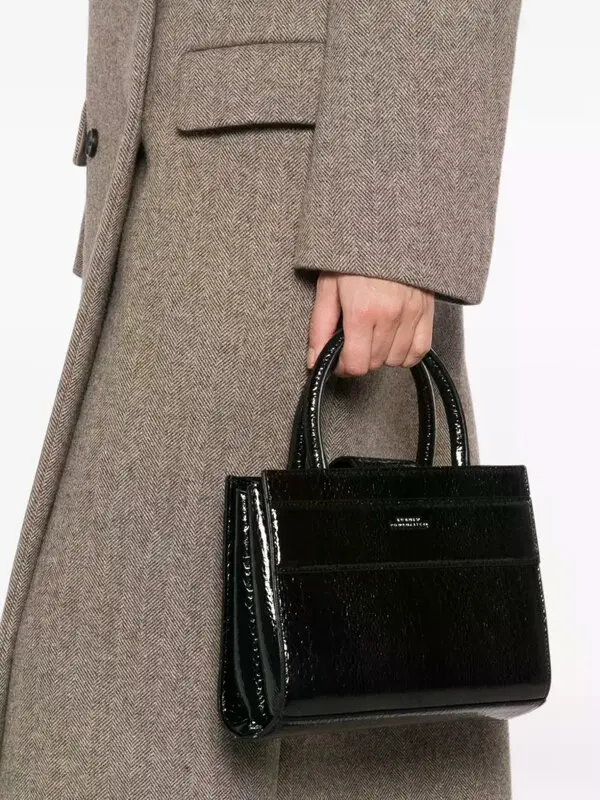 TWENTY FOURHAITCH Serene Python-effect Patent Tote Bag - Black