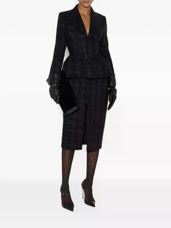 Elisabetta Franchi Tweed Jacket - Black