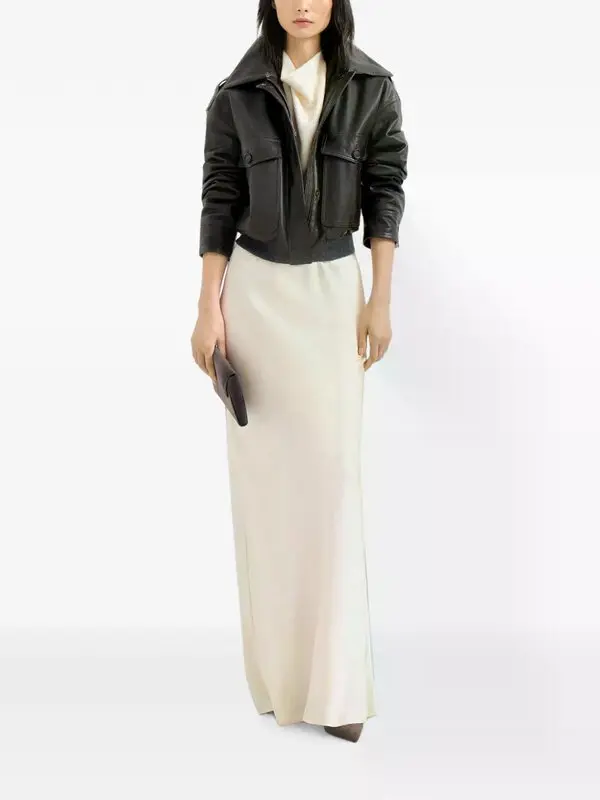Brunello Cucinelli Silk Satin Halterneck Dress
