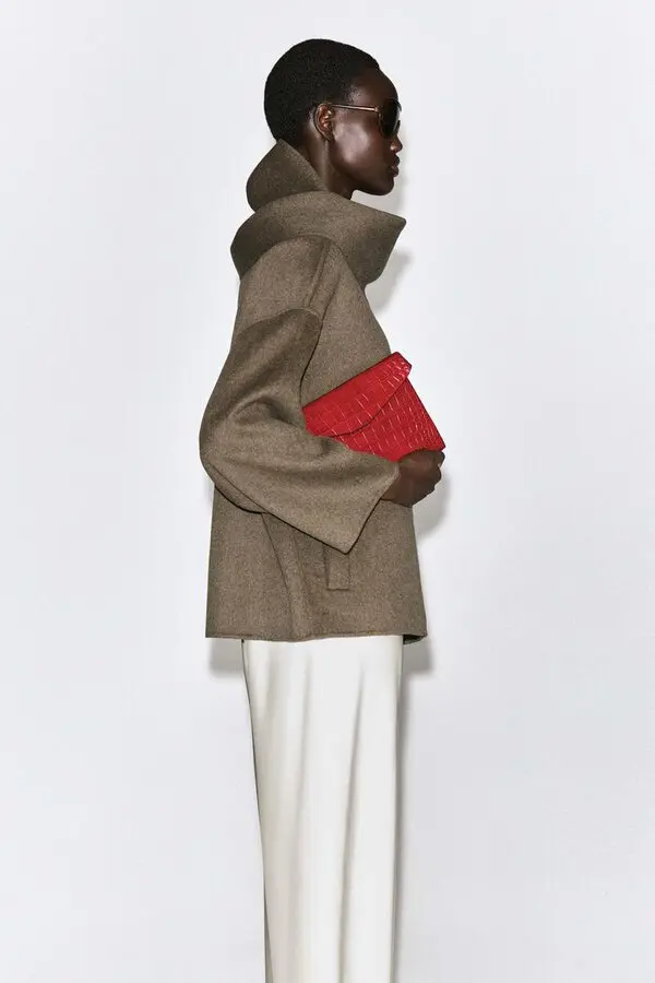 Cos Croc-effect Leather Envelope Pouch