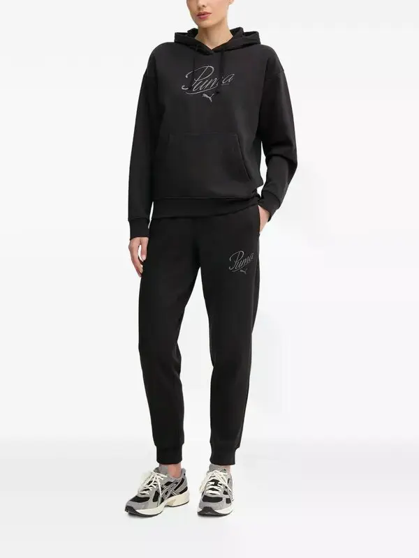 PUMA Logo-embroidered Drawstring Hoodie - Black