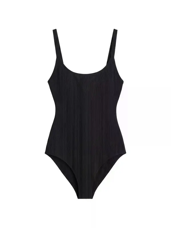 REFORMATION Amy Ribbed Bodysuit - Black