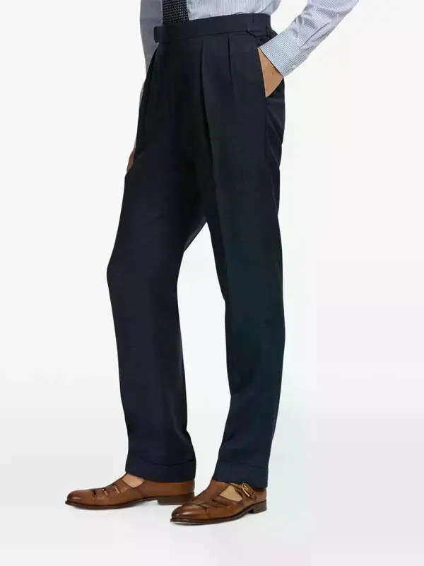 Ralph Lauren Purple Label Pleated Check Trousers