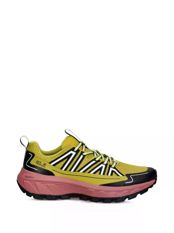 JACK WOLFSKIN Wild Hike Mesh-panelled Lace-up Sneakers - Yellow