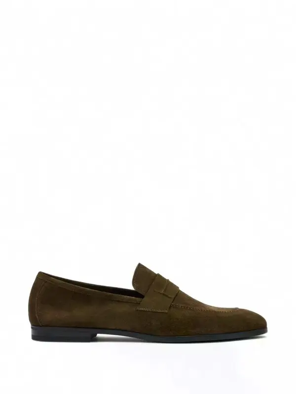 TOM FORD Suede Penny Loafers - Green