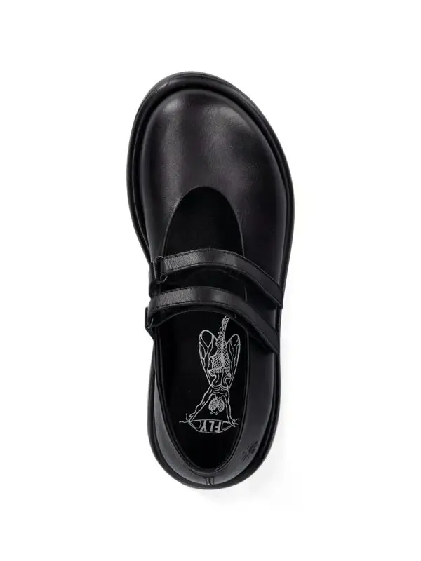 Fly London Tork514fly Touch-strap Leather Ballet Flats