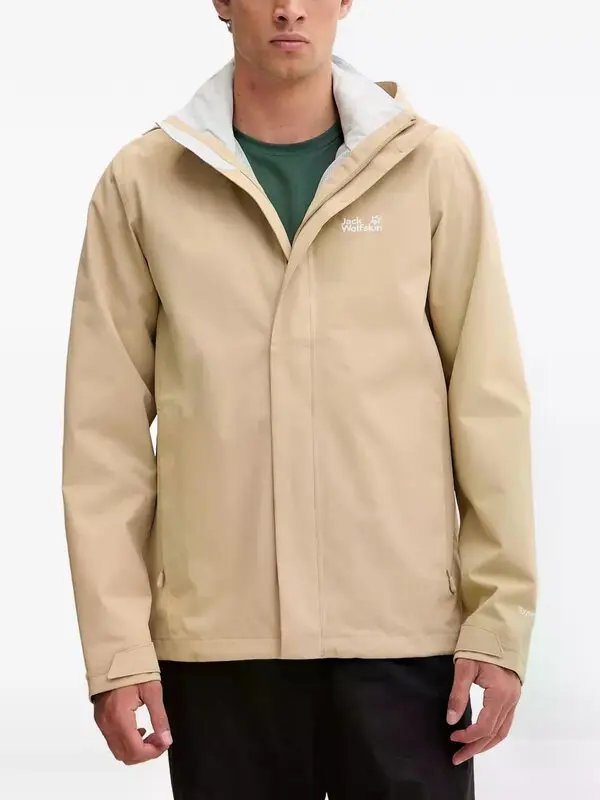 JACK WOLFSKIN Trailtime Logo-print Hooded Performance Jacket - Neutrals