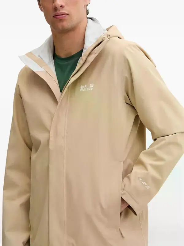 JACK WOLFSKIN Hooded Performance Jacket With Logo Print