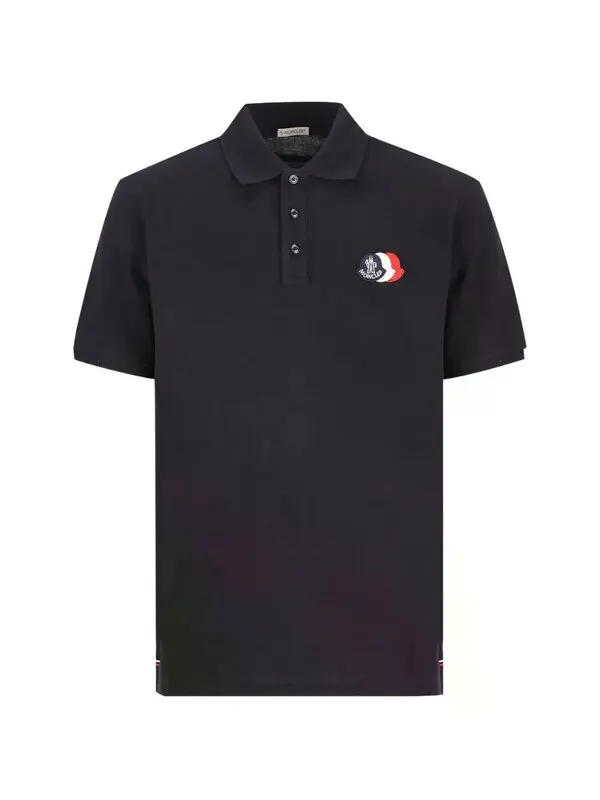 Moncler Logo-patch Piquet Polo Shirt - Blue