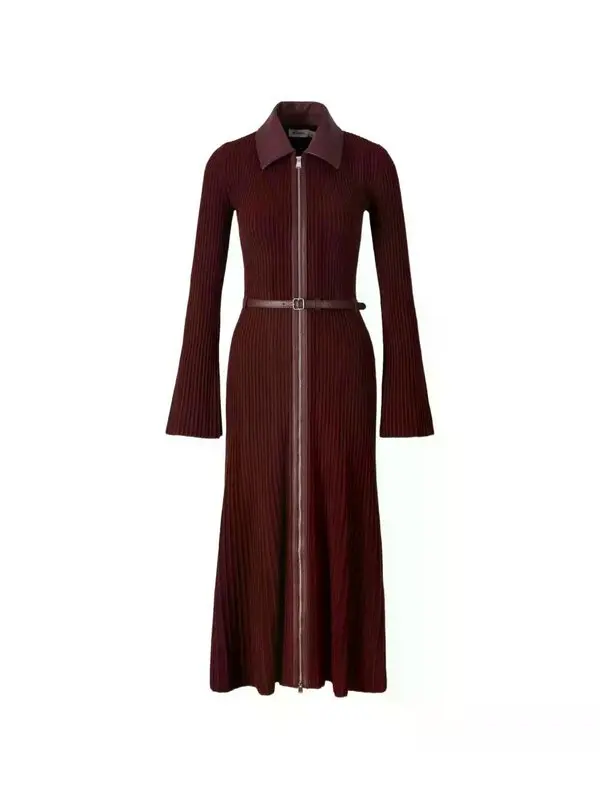 Simkhai Ismelle Belted Ribbed-knit Midi Dress - Red