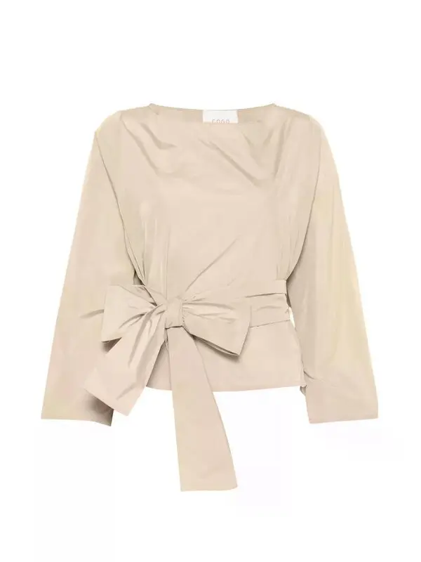 CO.GO Belted Boat-neck Top - Neutrals