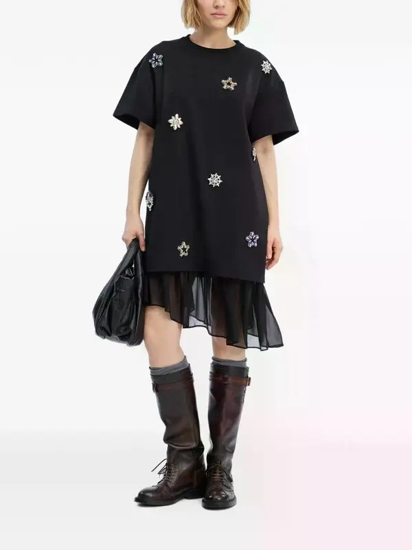 Munthe Crystal-embellished Ruffled T-shirt