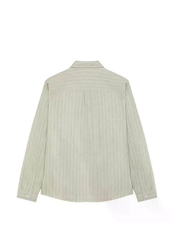 EDMMOND STUDIOS Vertical-stripe Embroidered-pocket Shirt