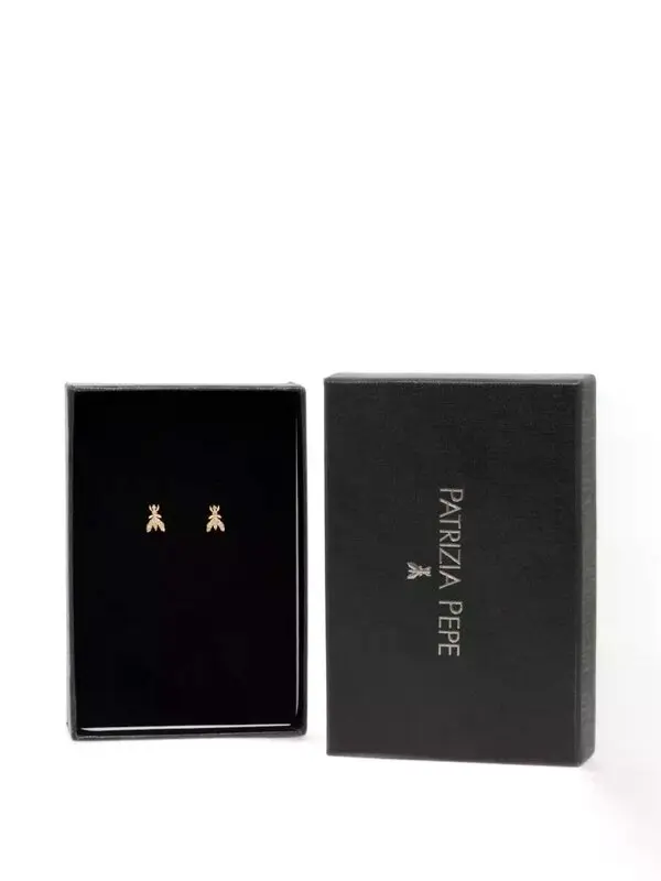 Patrizia Pepe Fly Motif Crystal-embellished Earrings - Gold