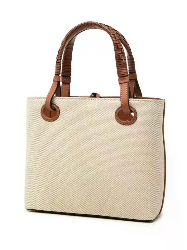 Loewe 2025 Mini Canvas Anagram Tote Satchel - Brown