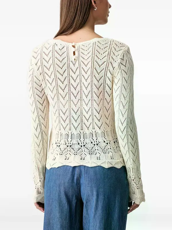 HOSS INTROPIA Ivy Pointelle-knit Scalloped-hem Top