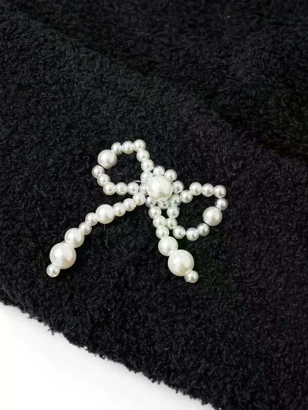 KANGOL Pearl-embellished Bouclé Beanie Hat