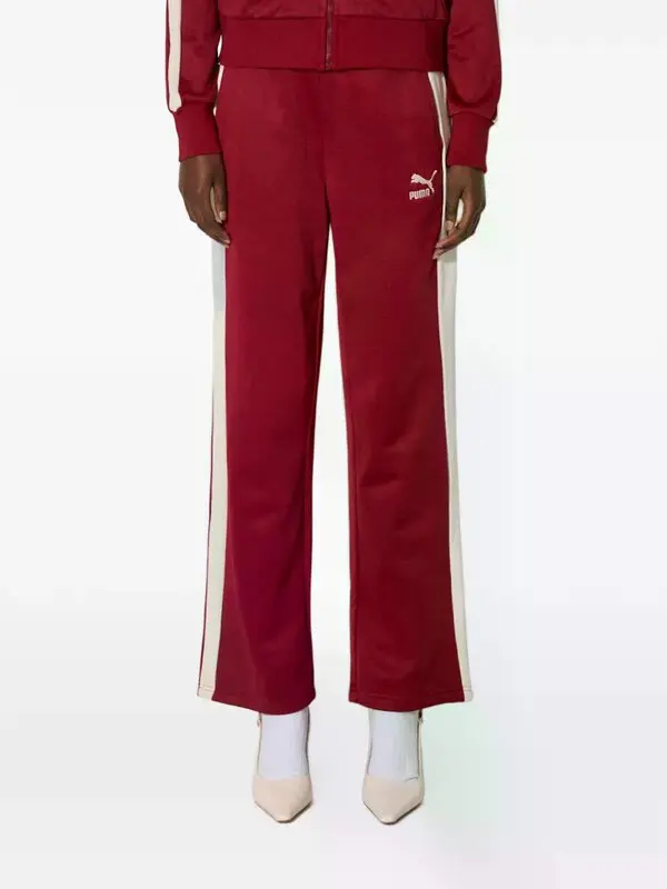 PUMA Iconic T7 Logo-embroidered Side-stripe Track Pants - Red