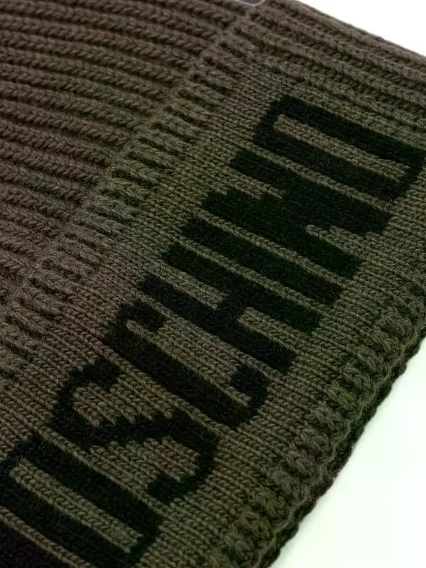 Moschino Logo-intarsia Ribbed-knit Beanie Hat