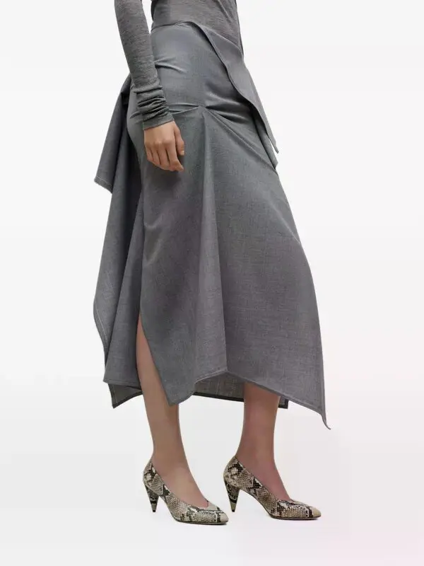 Victoria Beckham Draped Tailored Midi Skirt
