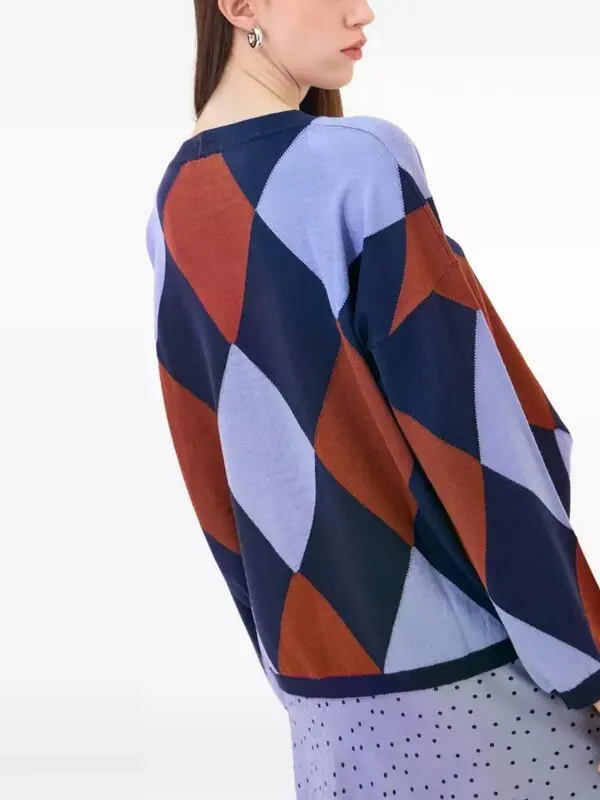OTTOD'AME Geometric-pattern Long-sleeve Sweater