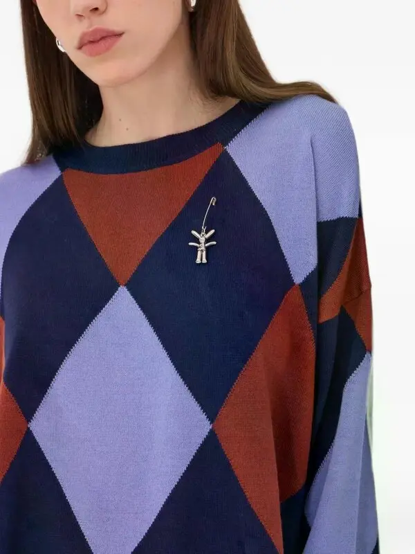 OTTOD'AME Geometric-pattern Long-sleeve Sweater