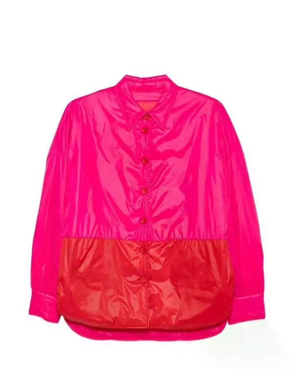 VIRGINIA BIZZI Colour-block Padded Coat - Pink