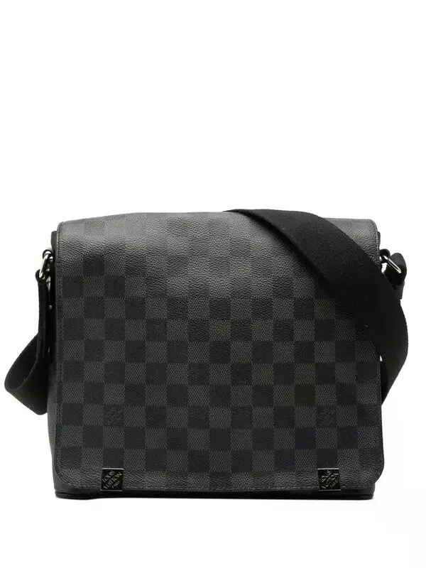 LOUIS VUITTON 2017 Damier Graphite District Pm Crossbody Bag - Black
