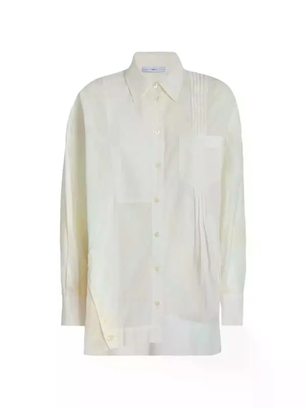 High Asymmetric Pintuck-detail Shirt