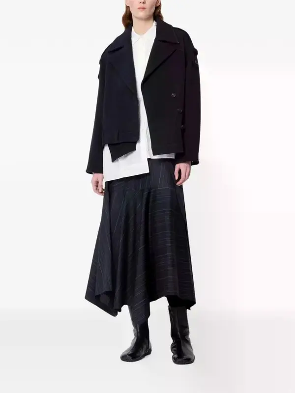 High Asymmetric Pintuck-detail Shirt