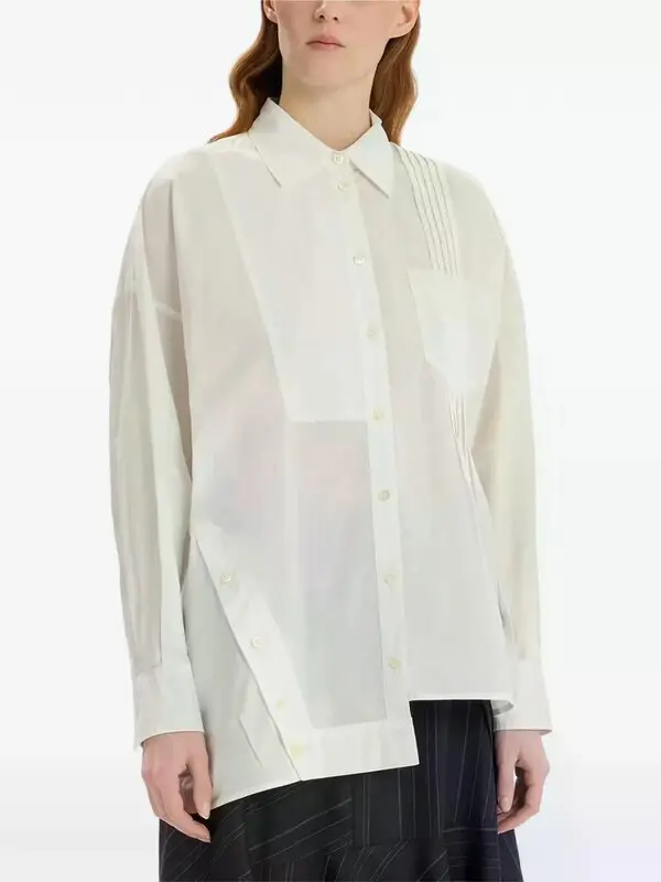High Asymmetric Pintuck-detail Shirt
