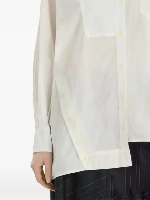 High Asymmetric Pintuck-detail Shirt