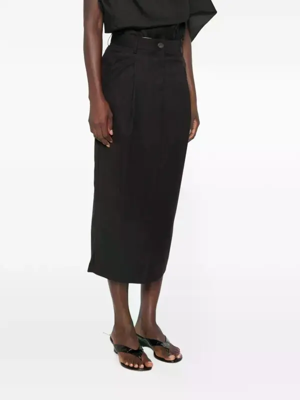 Alpha Studio Pleated-detail Midi Skirt