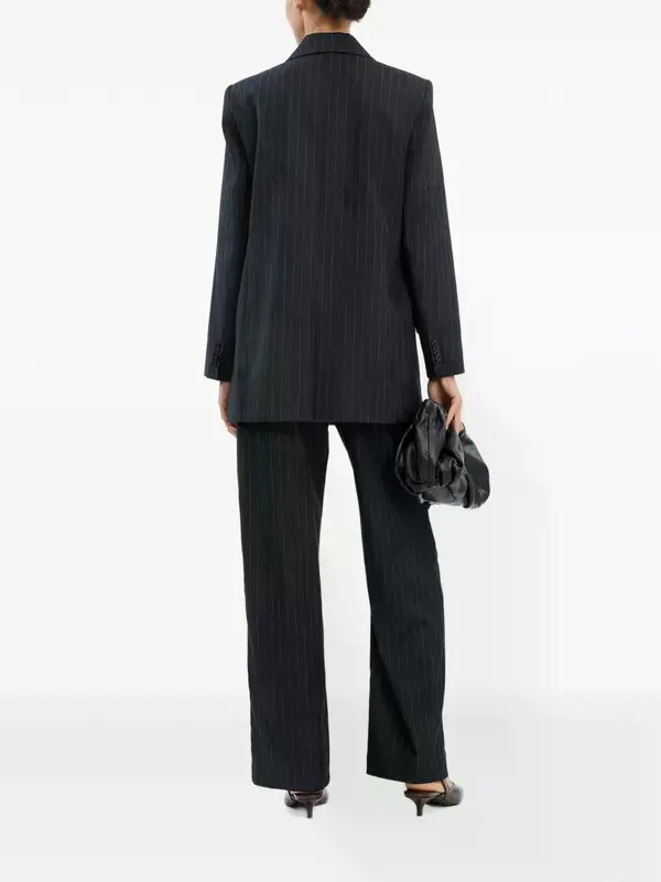 Munthe Pinstriped Beaded-fringe Coat